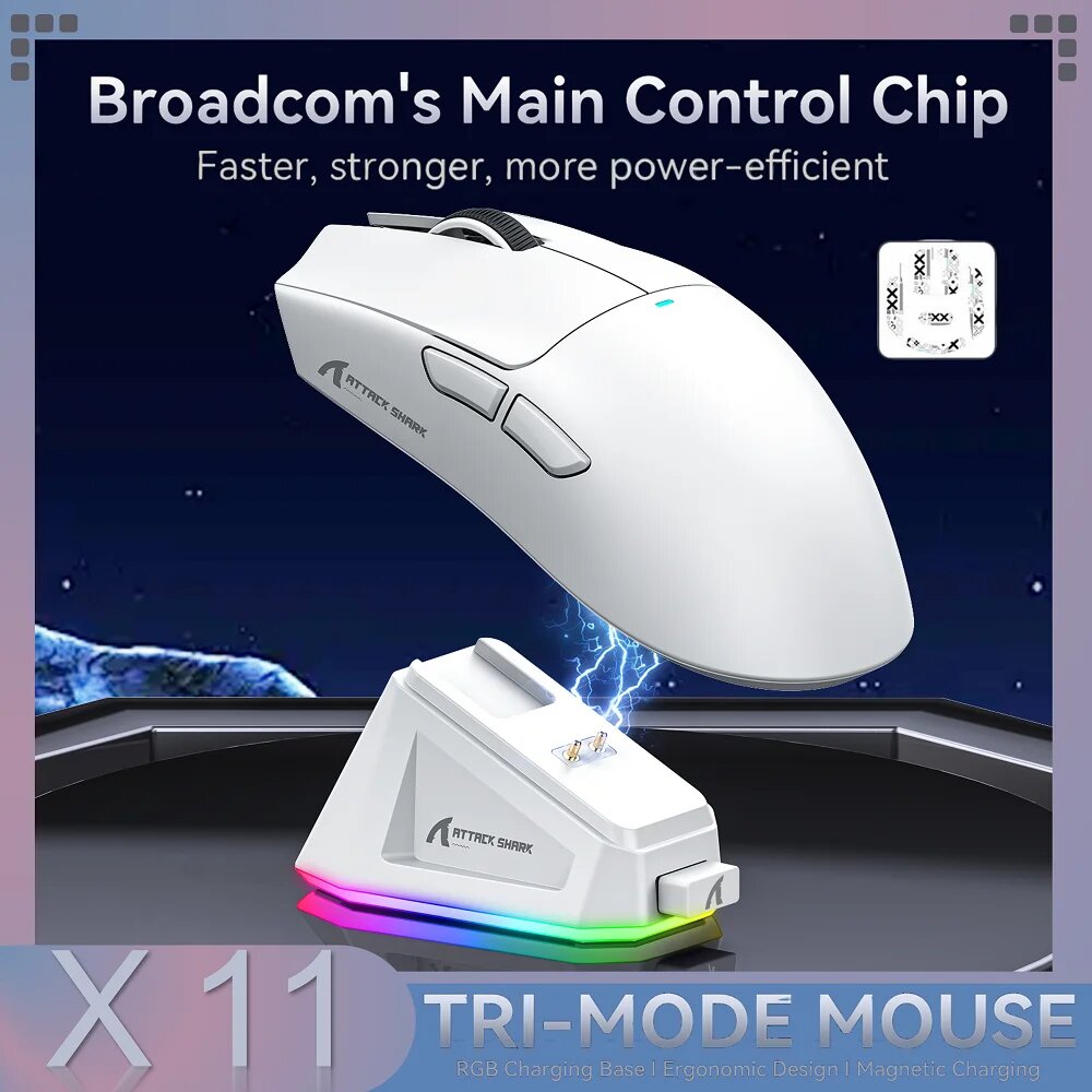 Игровая мышь Attack Shark X11 Black RGB 1K