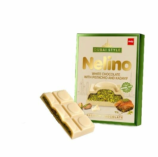 Шоколад NELLY Nelino Dubai белый с фисташкой и кадайифом 62г