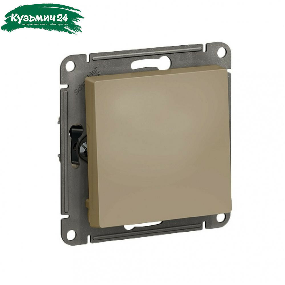 Переключатель одноклавишный Systeme Electric AtlasDesign ATN000561, проходной, шампань