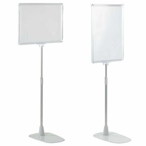 2 шт. Стойка-инфодержатель напольная комплект 2 шт, А4 (высота трубки до 55 см) прозрачная, 202356