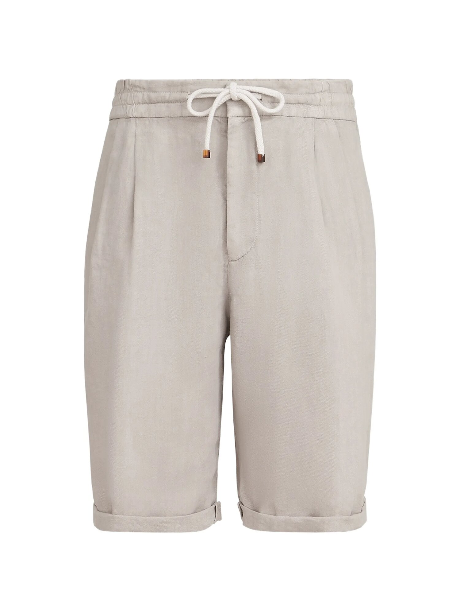 Шорты Garment-dyed Bermuda shorts in linen gabardine with drawstring and pleat