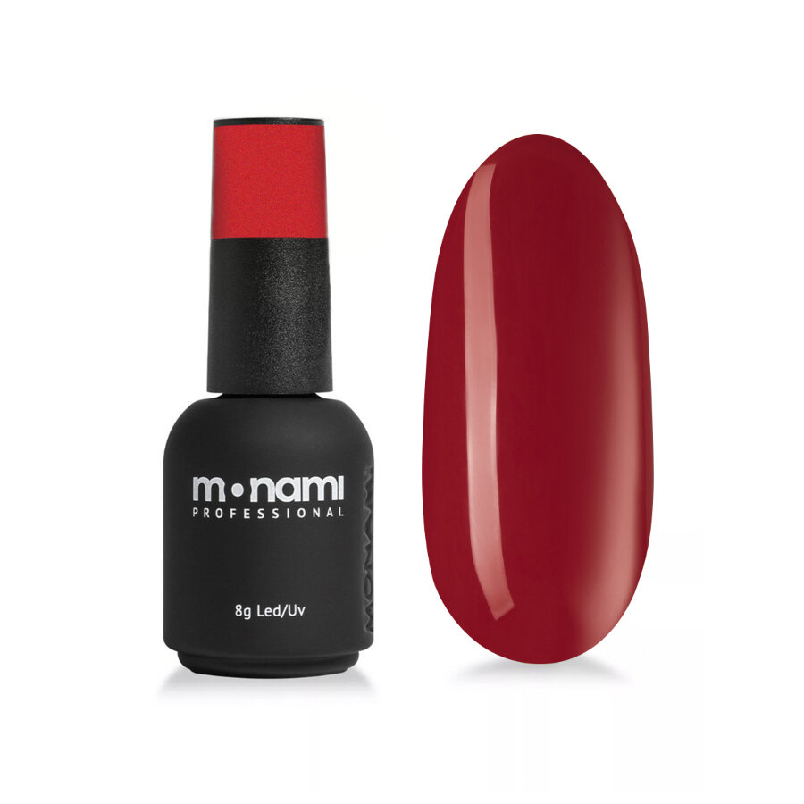 Гель-лак Monami Pantone № 1, 8 гр, красный, без эффектов, самовыравнивающийся