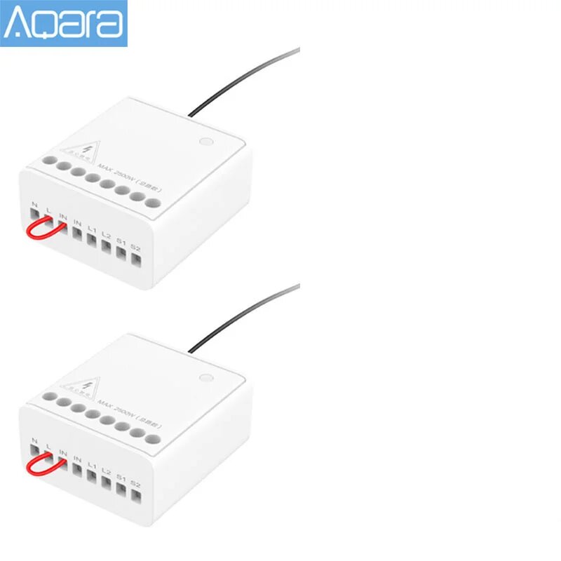 Aqara Реле Zigbee 2 канала, 2 шт, белый