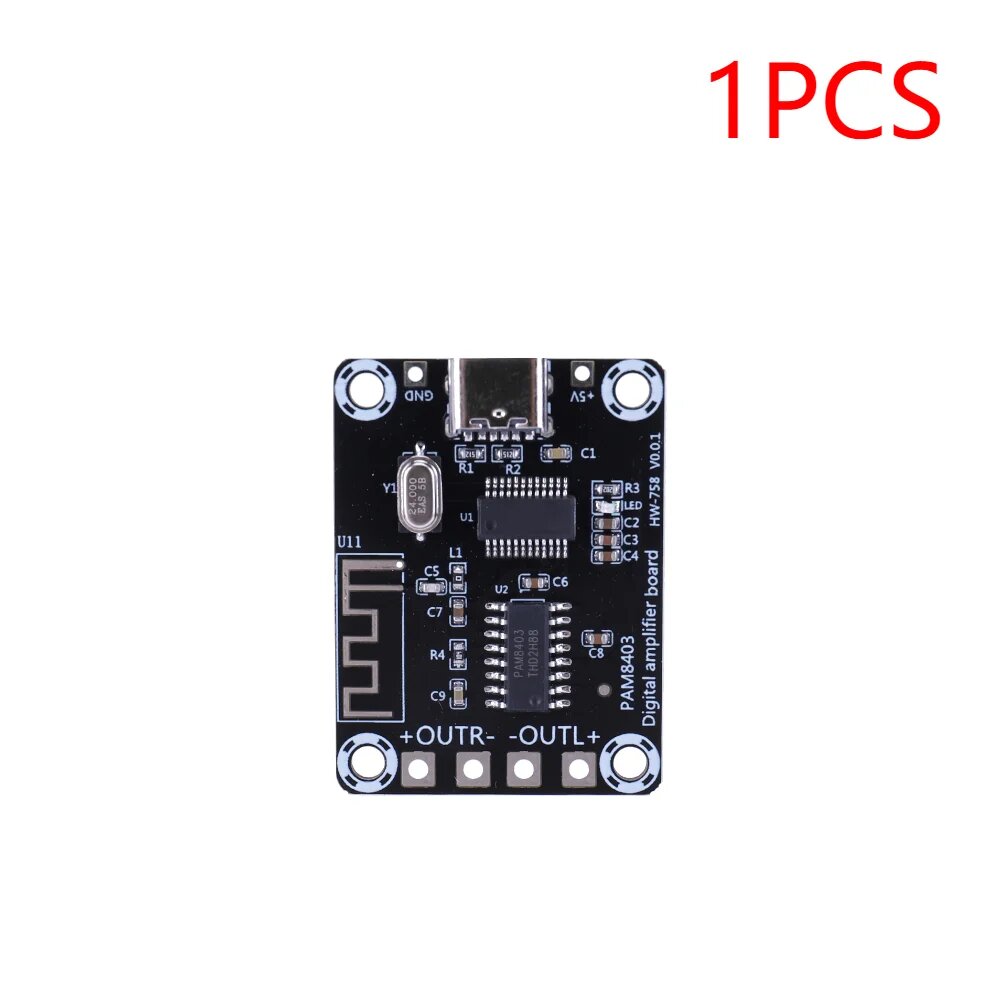 Shunmaii XH-A155 Цифровой усилитель мощности Bluetooth 5Вт+5Вт TYPE-C