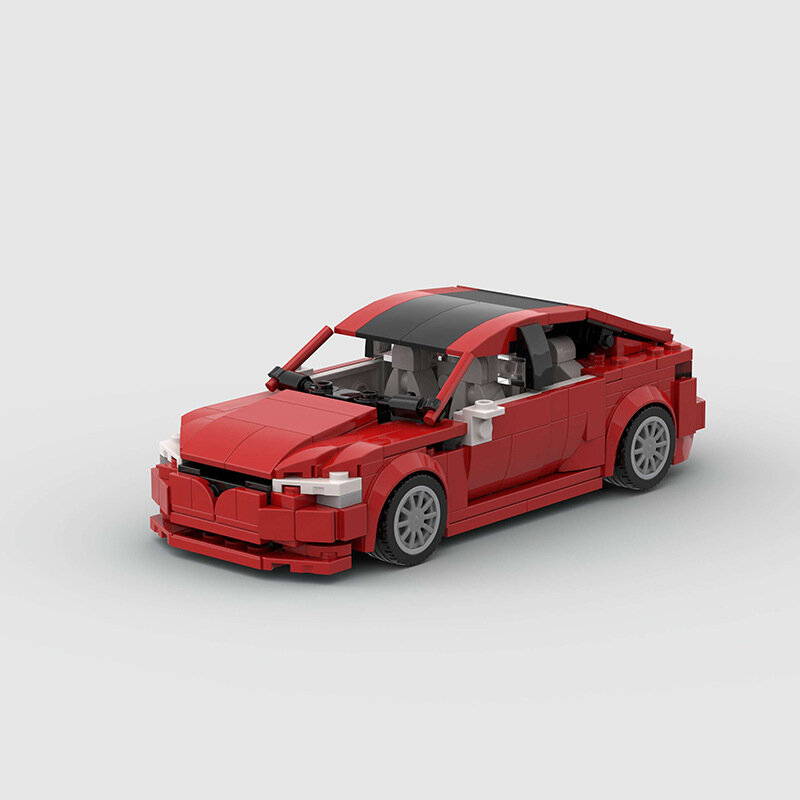 Модель автомобиля Tesla red MOC, обучающая игрушка для сборки (413ШТ)