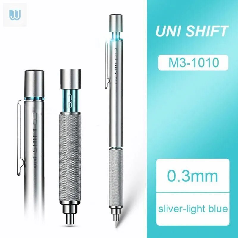 UNI SHIFT M3-1010 Mechanical Pencil 0.3mm Sliver-Light Blue, 1 pc.
