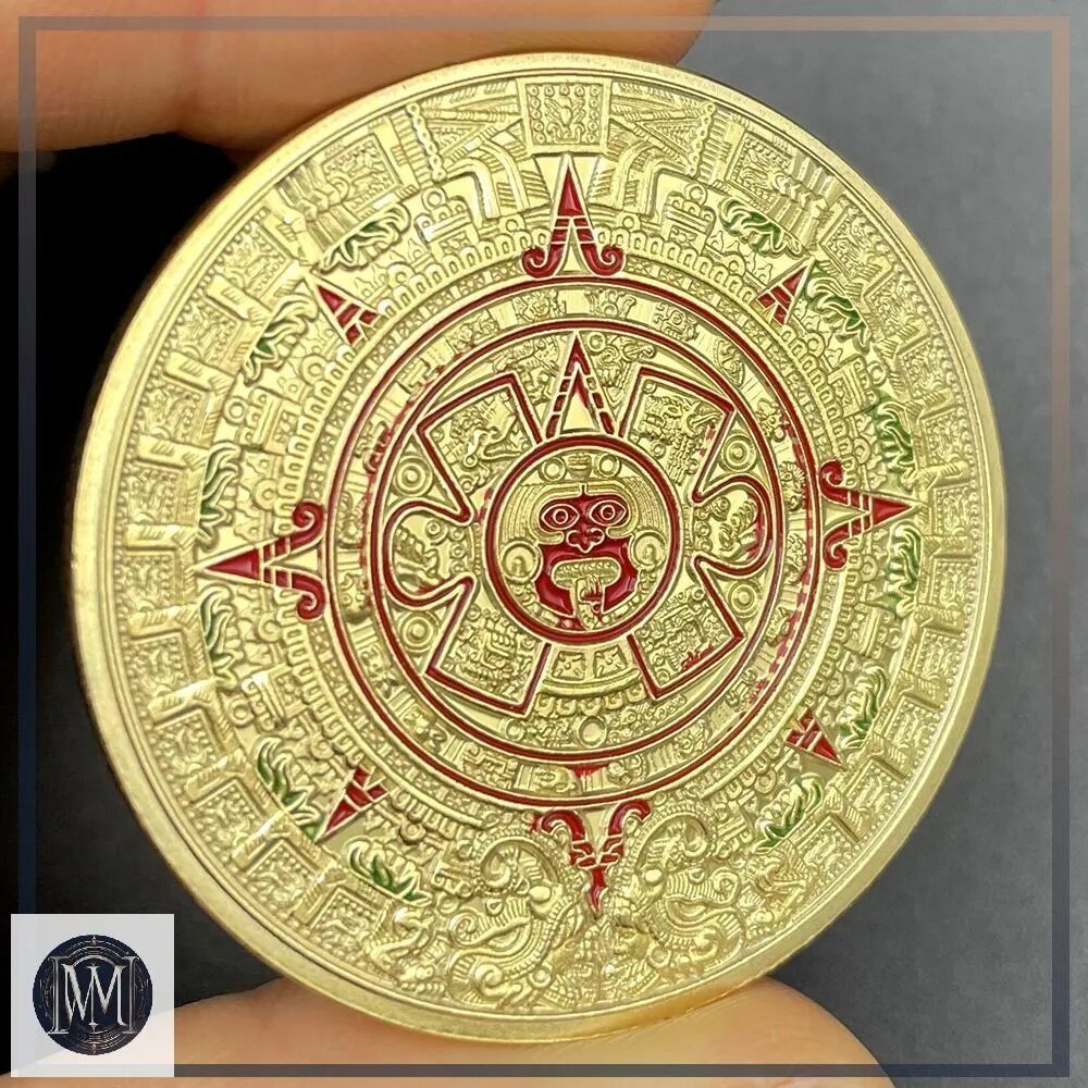 Коллекционная монета Aztec Gold Calendar / Календарь Ацтеков Золото