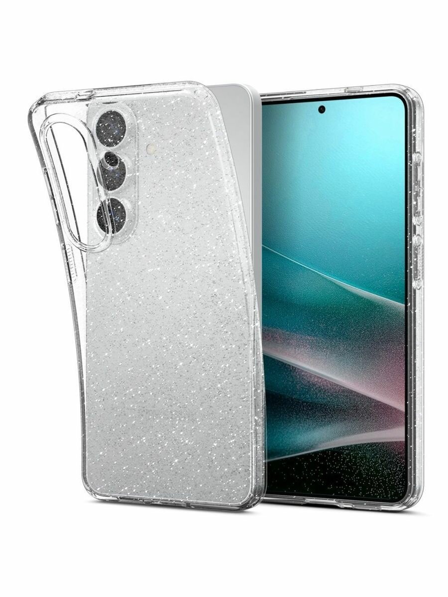 Чехол на Samsung Galaxy S26 Plus, Spigen Liquid Crystal Glitter (ACS10703), противоударный, бортики для защиты камеры и дисплея / Чехол на Самсунг Галакси С26 Плюс