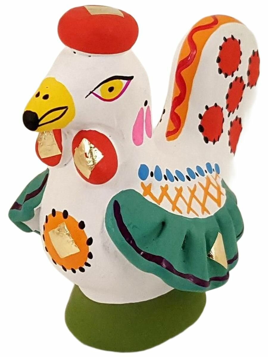 Курочка №1-2, Дымковская глиняная игрушка, ручная авторская работа