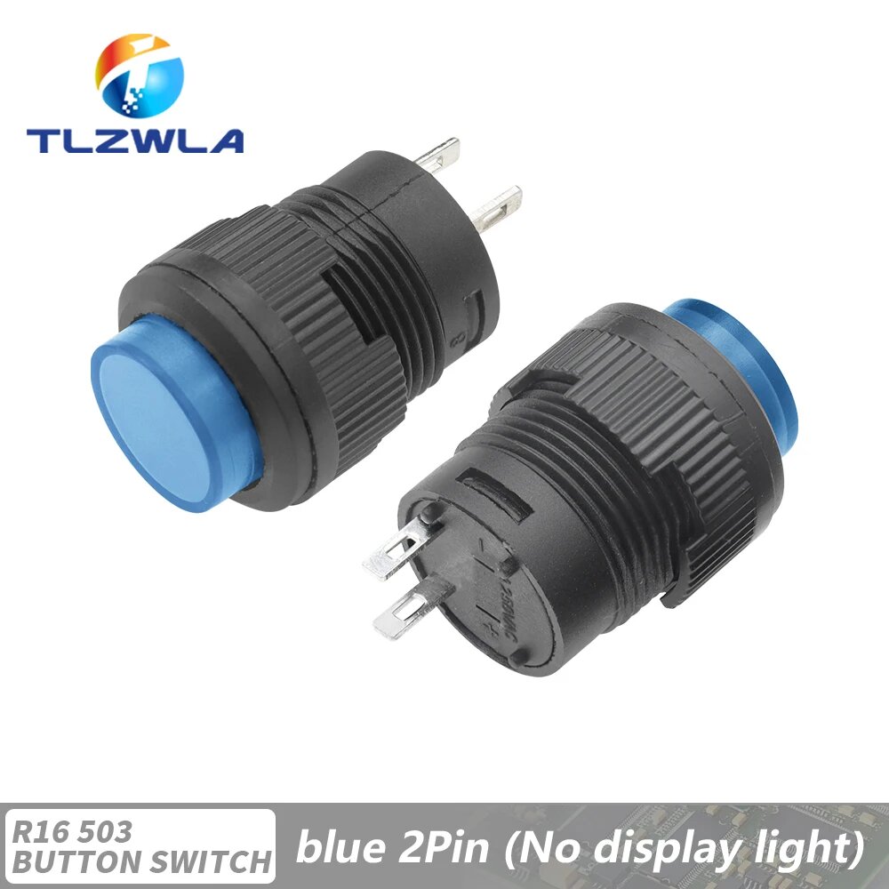 Переключатель кнопки TLZWLA R16 2Pin Blue Momentary 5PCS