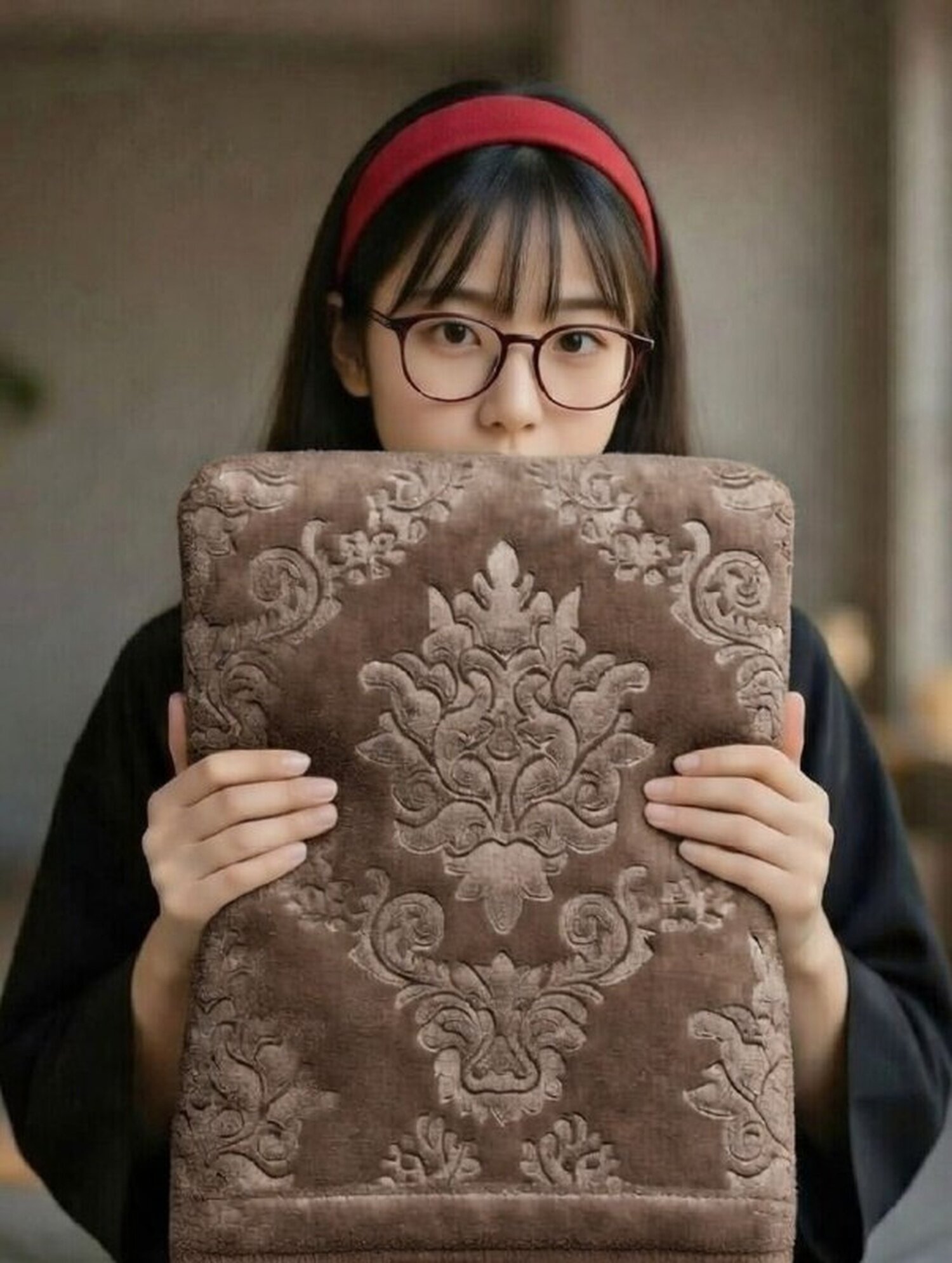 Плед 200х220 Покрывало37 плотный с термическим тиснением Барокко на кровать и диван