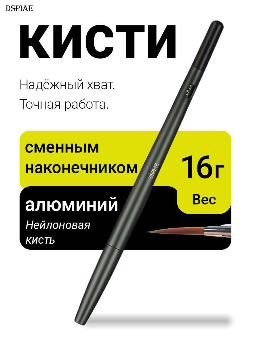 Кисть для моделизма, алюминиевый корпус, сменное перо с пружинным креплением и поворотной фиксацией, резервуар для воды и защита кончика для точной покраски миниатюр