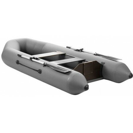 Моторно-гребная лодка Тонар Капитан 280Т (серый), ПВХ 750 г/кв. м, стационарный транец, грузоподъёмность: 220 кг, 2 места
