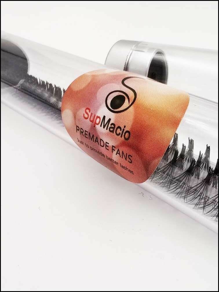 SupMacio черный цвет ресницы для наращивания готовые пучки 3д 0,07mm изгиб из 9mm накладные 3D 1200 шт
