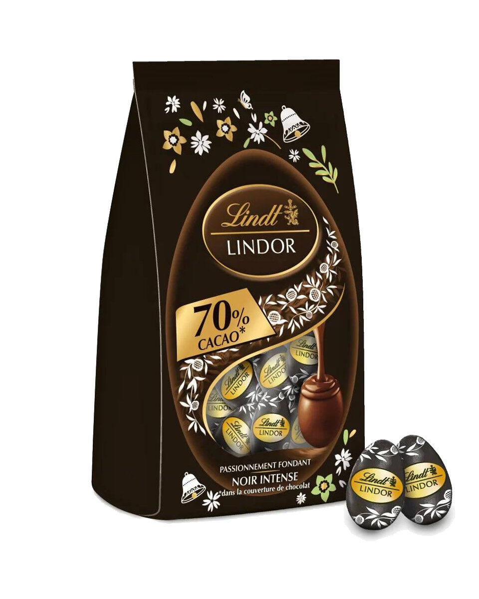Шоколадные конфеты Lindor в форме яиц 70% какао пасхальная коллекция, 180г