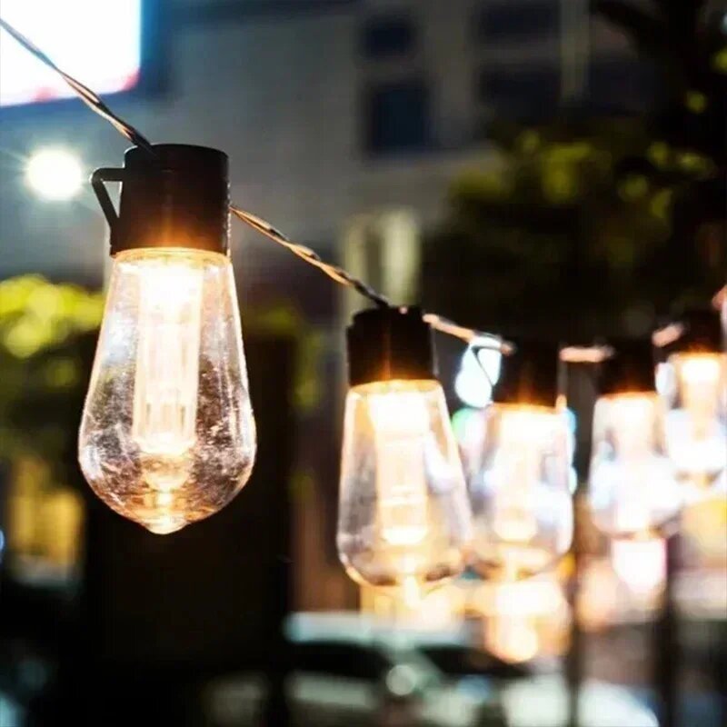 Солнечные гирлянды S14 Эдисон тёплый белый 10Bulbs