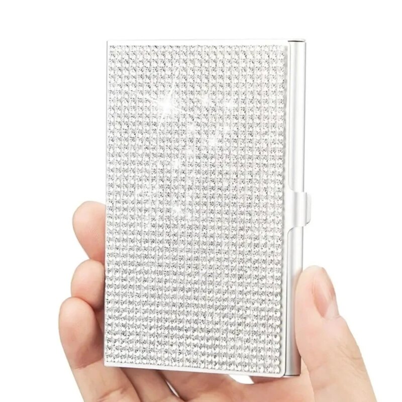 Металлический футляр для визиток Sparkling Afinestones, серебряный