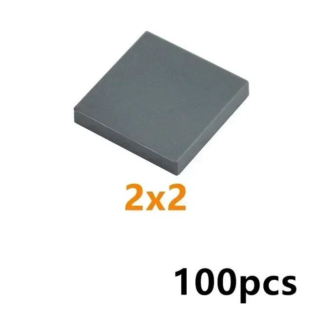 Леду кирпичики 2x2-Dark Gray, серые, 100 шт