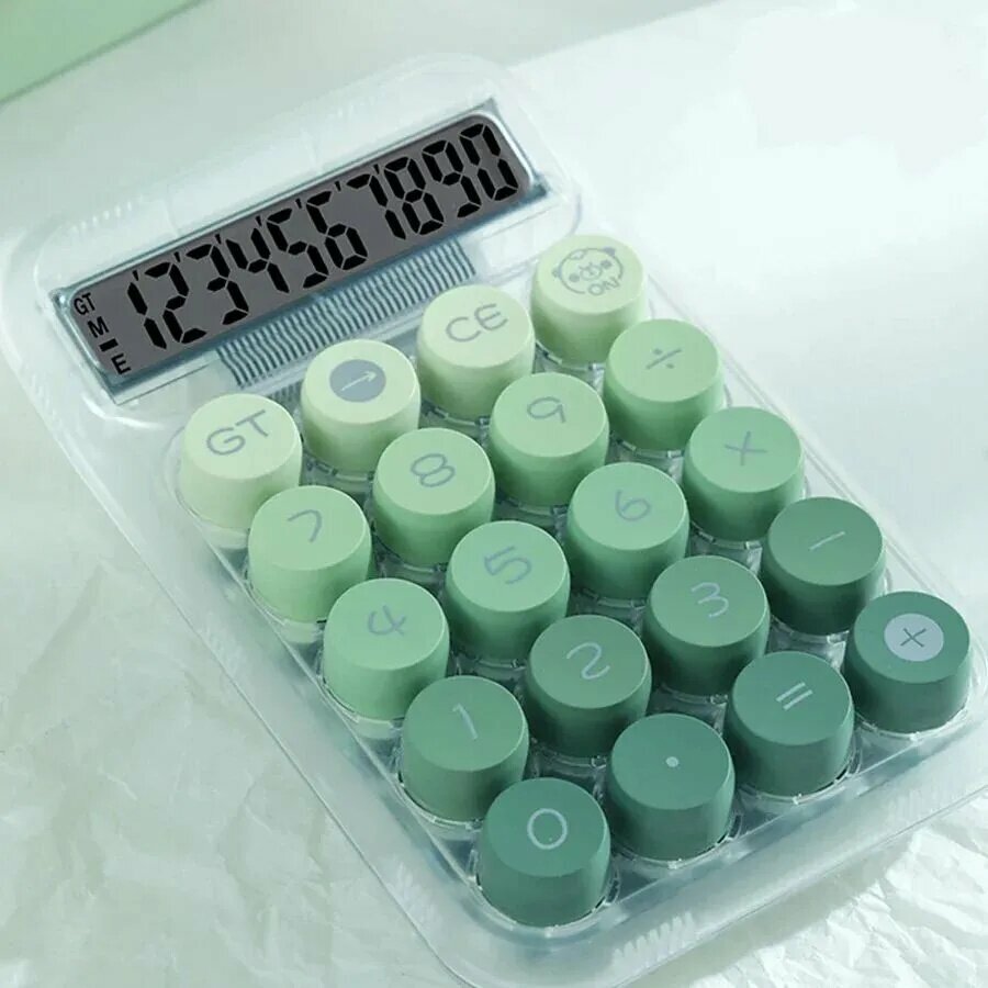 1PC Прозрачный калькулятор с большими кнопками, электронный калькулятор с большим экраном