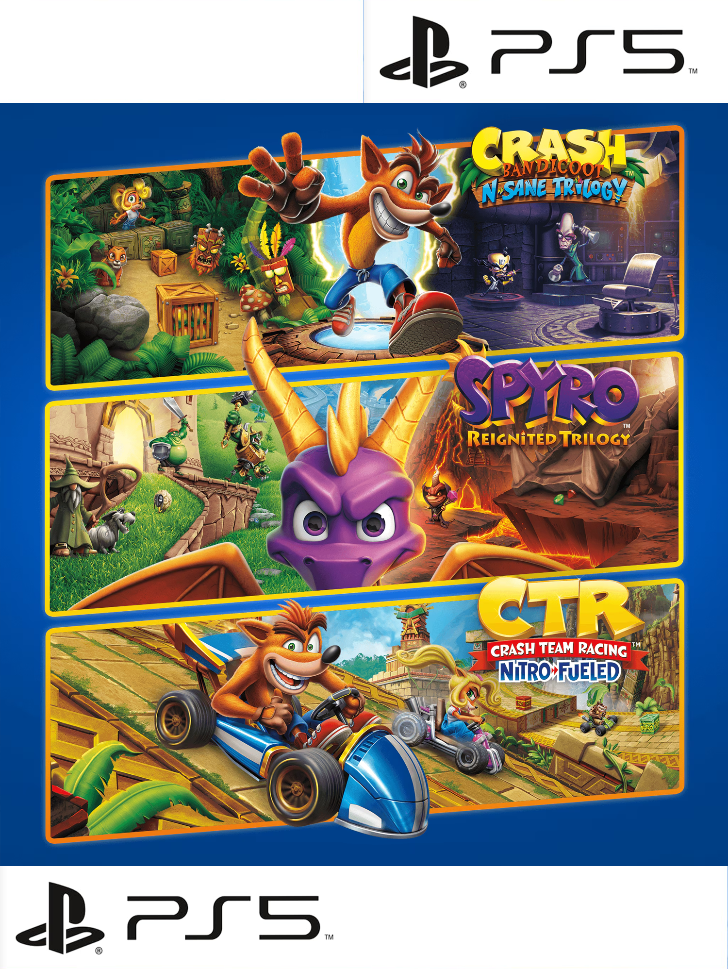 Игра Crash Team Racing Nitro-Fueled + Spyro+ CTR , цифровая версия, PlayStation 5, Английский язык