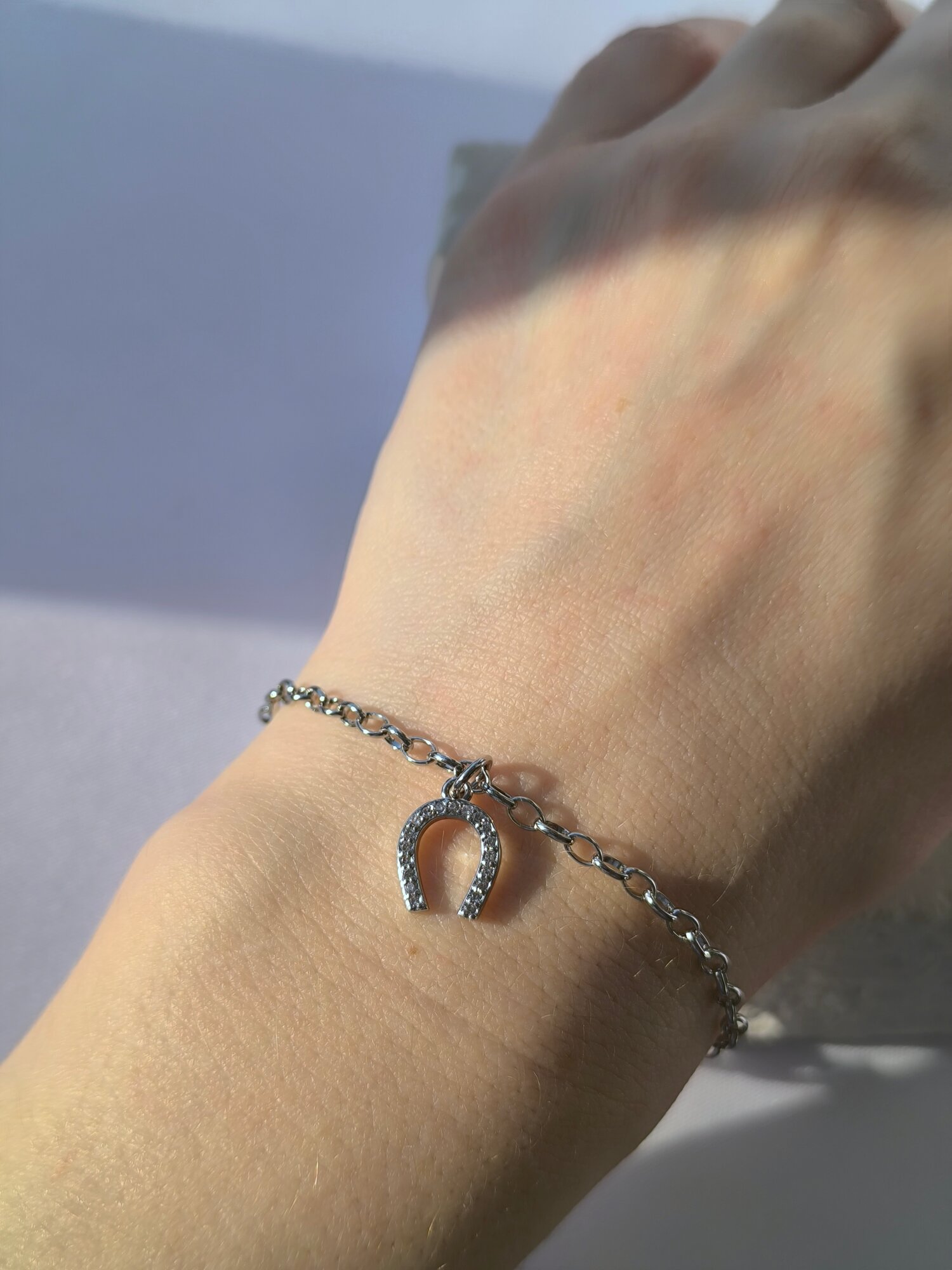 Браслет-цепочка, фианит