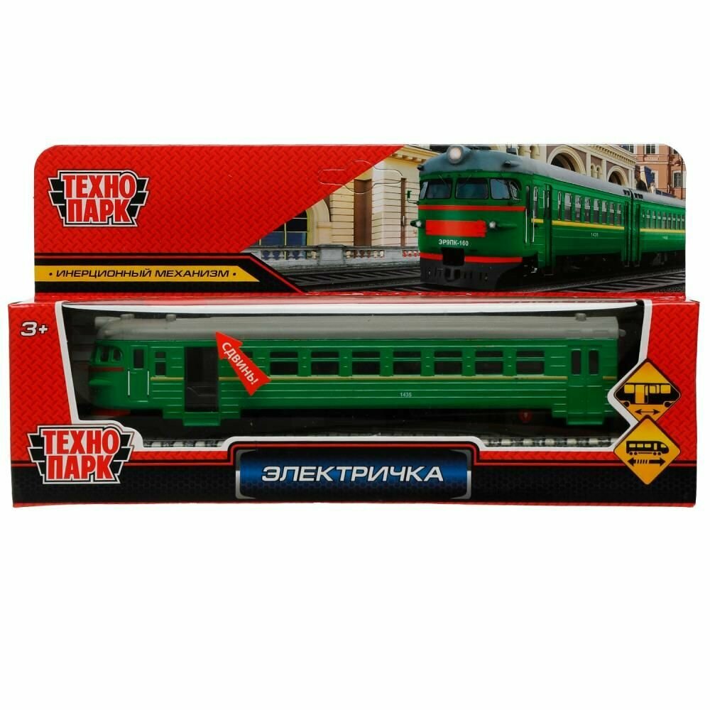 Металлическая модель Электричка Технопарк (длина 19 см, двери открываются, инерция)