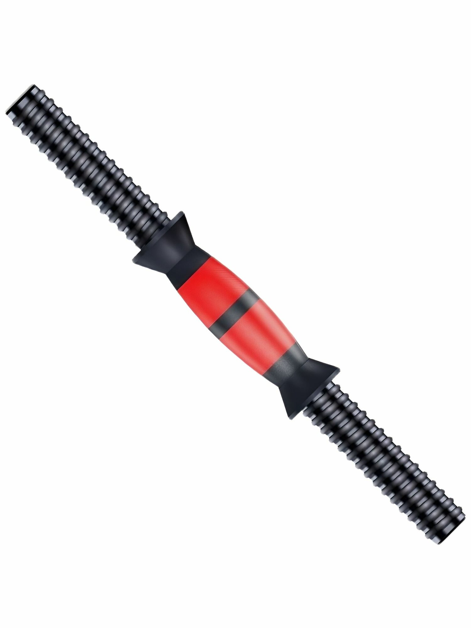 Гриф гантельный с гайками пластиковый (d 25) 35 см. (черный/красный)