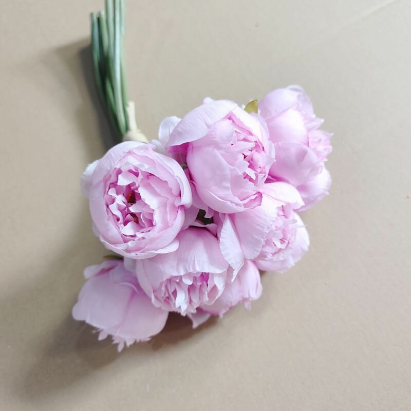 Букет из 9 искусственных цветов чайной розы и пиона, популярный букет чайных роз для фотосессий.