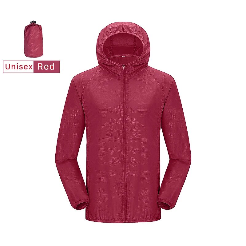 Бордовая водонепроницаемая куртка с капюшоном L, Unisex Red