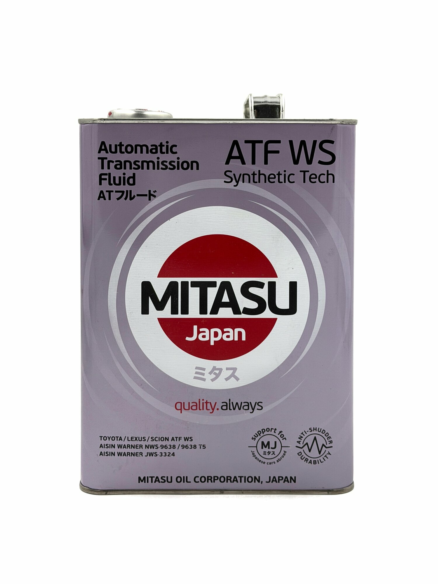 Масло трансмиссионное MITASU ATF WS Synthetic Tech, 4 литра ,