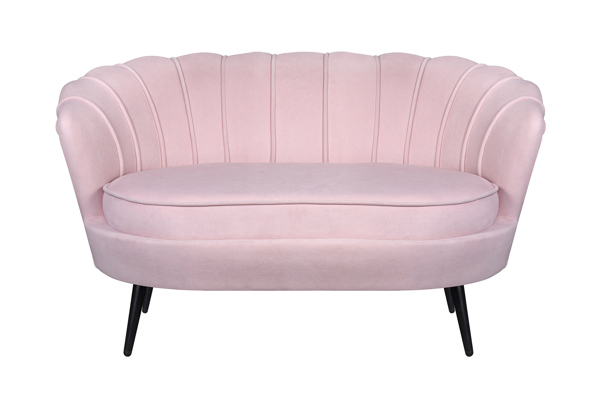 Прямой дизайнерский диван ракушка, Pearl double pink, пыльно-розовый