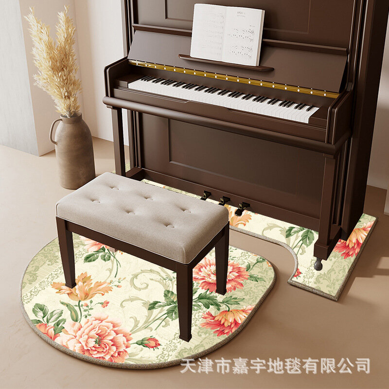 Американский ретро-коврик для напольного покрытия в стиле легкой роскоши для пианино, звукопоглощающий, шумопоглощающий, амортизирующий, звукоизоляционный ковер, подкладка под ножки для фортепианной скамьи и стула.