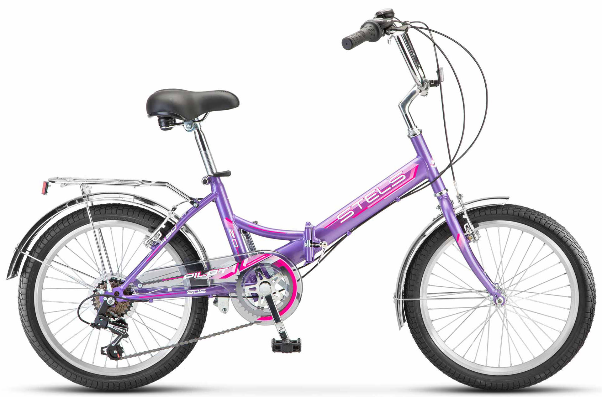 Складной велосипед Stels Pilot 450 V Z010 (2025) 20 Фиолетовый (135-180 см)