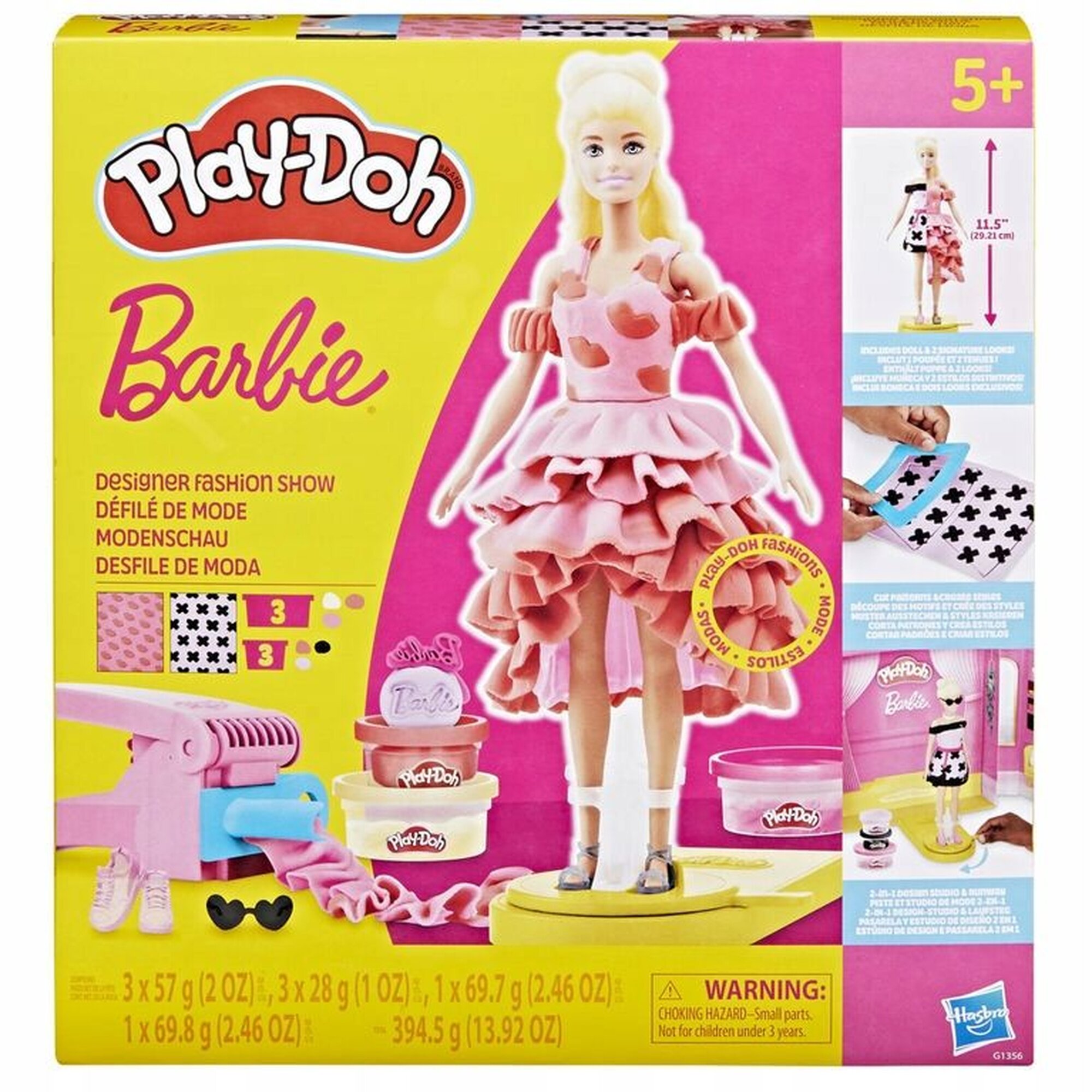 Игровой набор для лепки Play-Doh Barbie Fashionist Set - Кукла Barbie + пластилин+ аксессуары - Плей До G1356