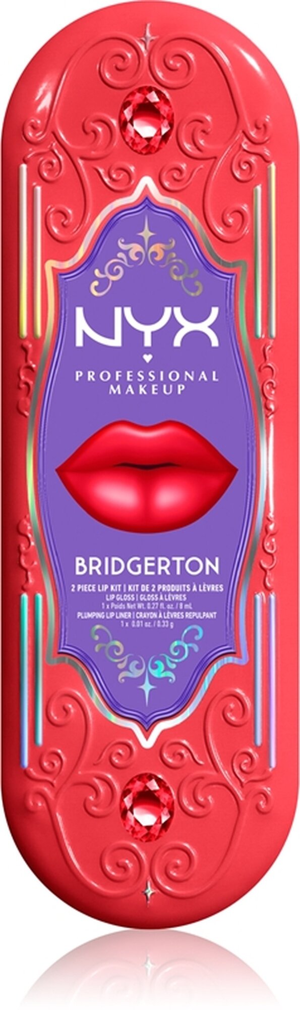 NYX Набор декоративной косметики для губ (блеск и карандаш) Bridgerton Royal Treasures оттенок 01