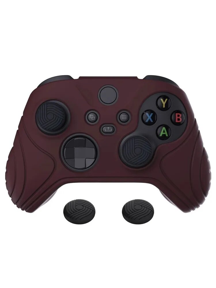 Силиконовый чехол Samurai для геймпада Xbox Series X/S с противоскользящим хватом и накладками на стики, цвет Wine Red