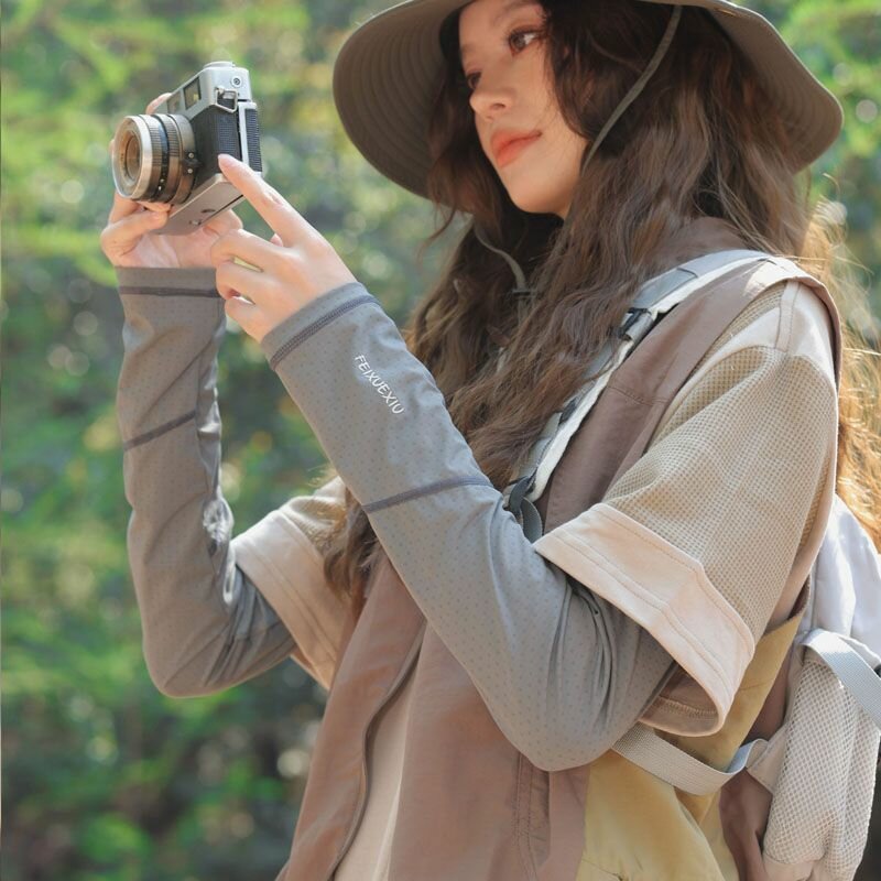 Охлаждающие рукава для защиты от солнца, свободные нарукавники для лета, защита от ультрафиолета для вождения и активного отдыха, регулируемые нарукавники для женщин, быстросохнущие.