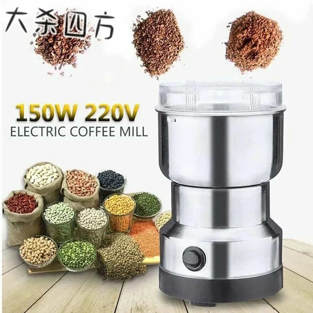 Мощный измельчитель для сухих продуктов. Электрическая мельница для специй, зерна, соли, муки. Блендер-дробилка для дома.1