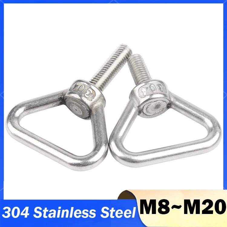 Треугольные подъемные винты из нержавеющей стали 304 M8 M10 M12 M16 M20 M8, 100mm
