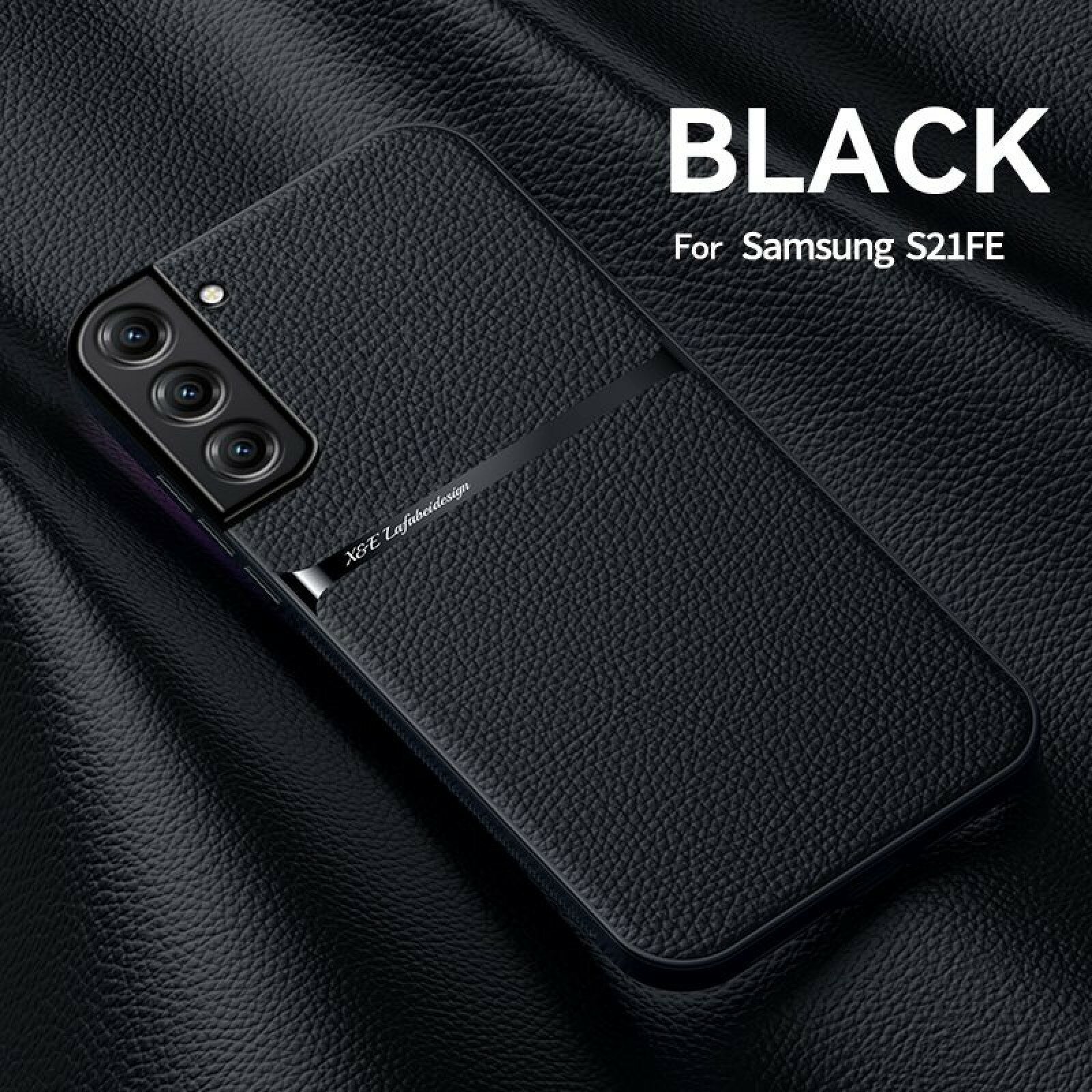 Чехол MyPads для Samsung Galaxy S21 FE с защитой камеры и магнитным держателем, черный