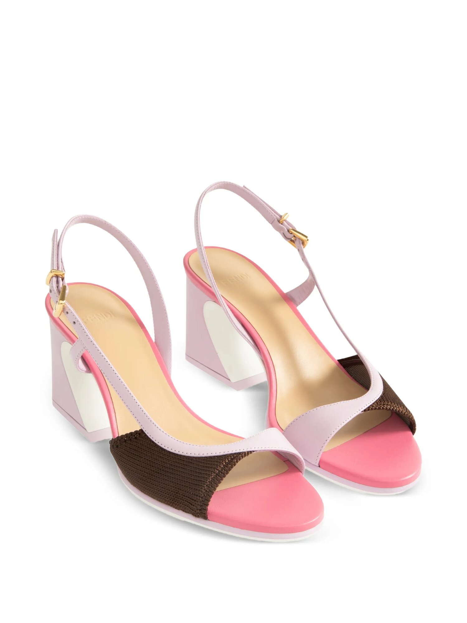 Босоножки FENDI Asymmetric heeled sandals, размер 11, purple — фото 1