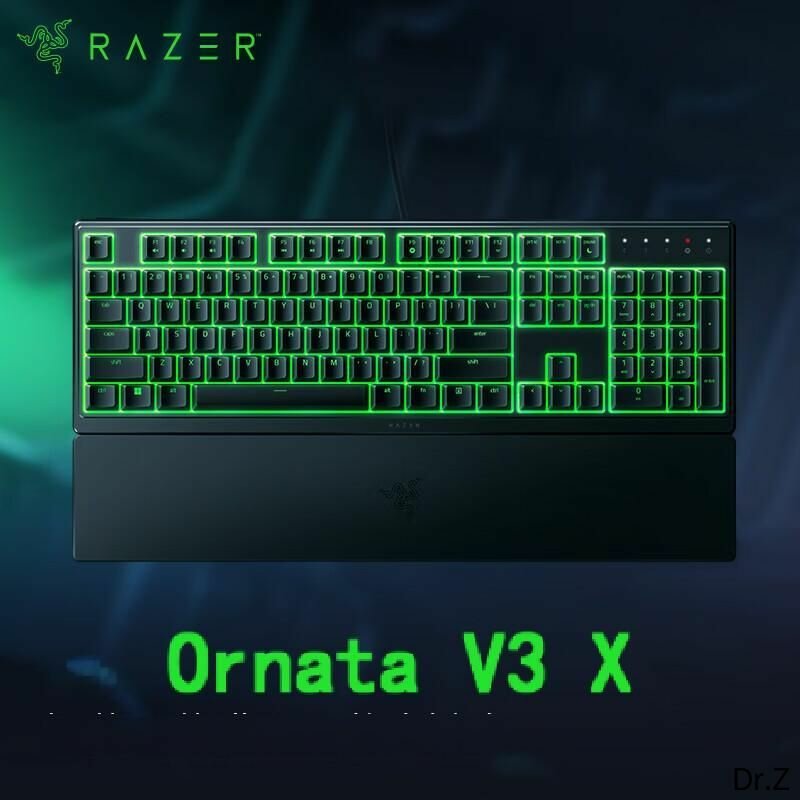 Игровая клавиатура Razer Ornata V3 X, Low Profile Keys, RGB-подсветка, защита от проливания жидкости, подставка для запястий