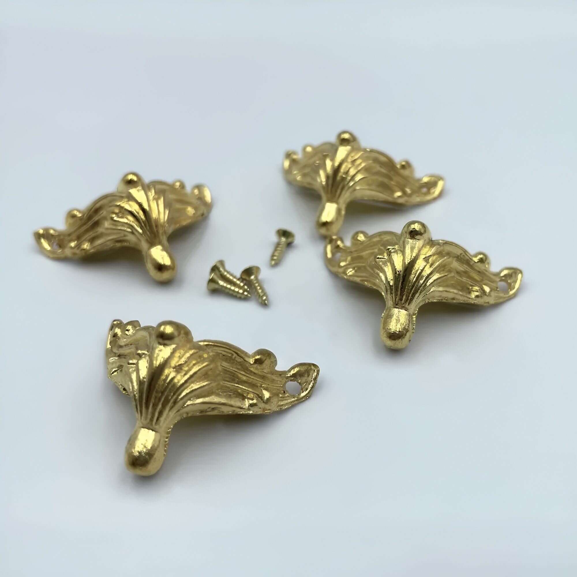 Медные ножки для шкатулок 4 шт с крепежом