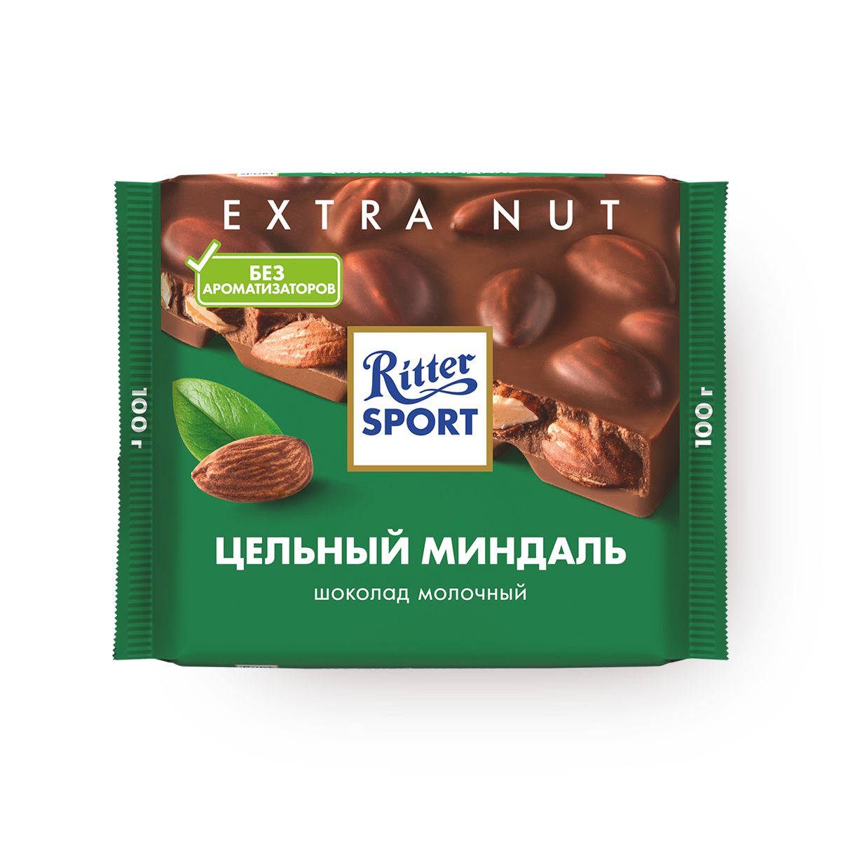 Шоколад Ritter Sport "Extra Nut", молочный, с цельным миндалем, 100г
