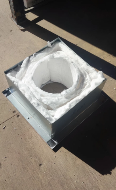 Потолочный/стеновой узел ППУ, керамическая изоляция, каолиновый мат (суперсилика)