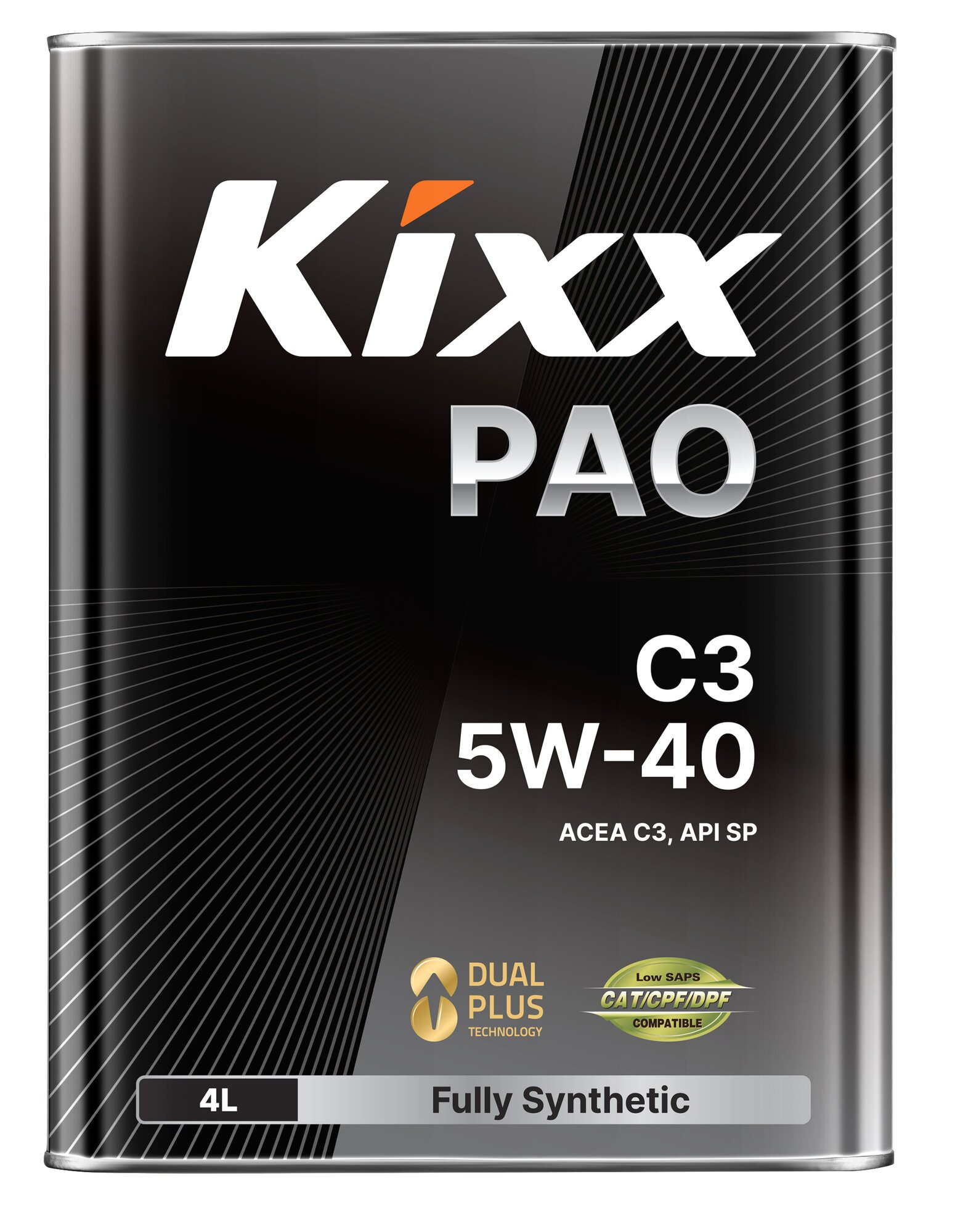 Масло моторное Kixx PAO 5W-40 ACEA C3 - 16, API SN, BMW LL-04, MB 229.31/229.51, VW 502.00/505.01 - 4л. L209244TR1