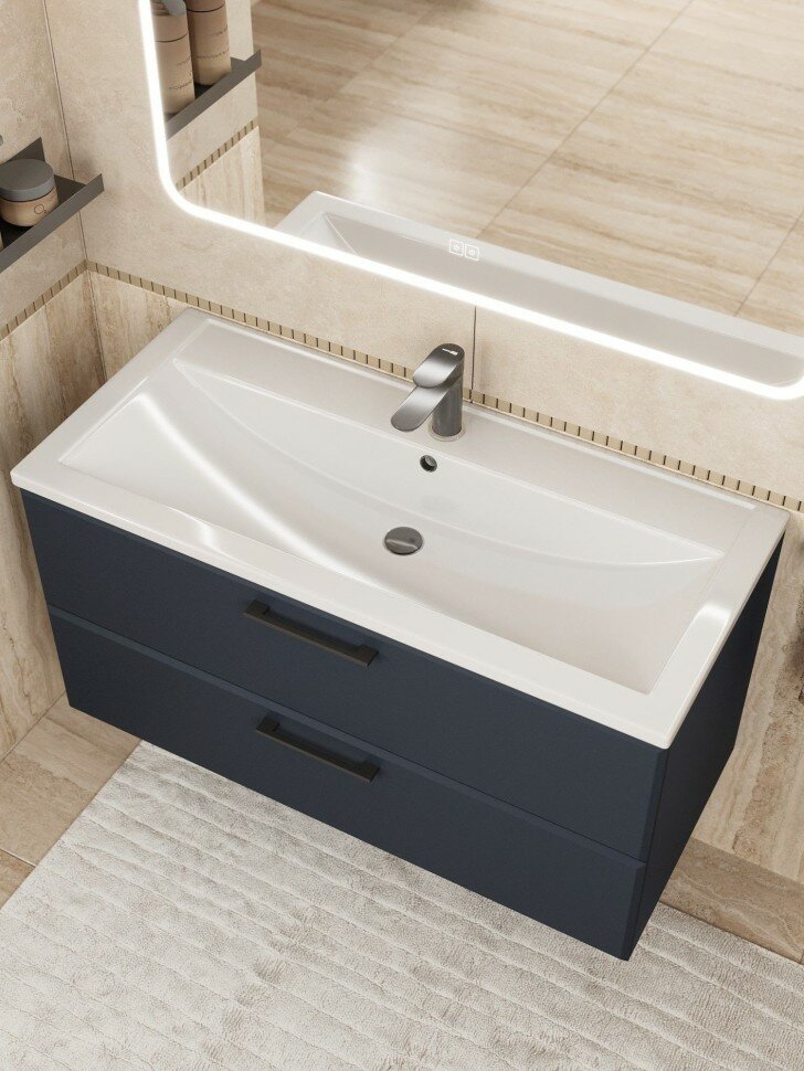 Раковина для ванной Uperwood Foster 100 см, белая глянцевая