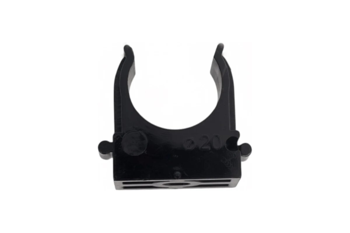 Клипса для трубы 23 Болта d 20 мм, черный, из пластика, 20 шт.