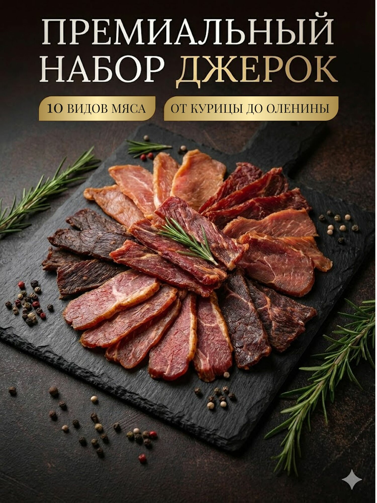 Мясные вяленые деликатесы Подарочный набор закусок