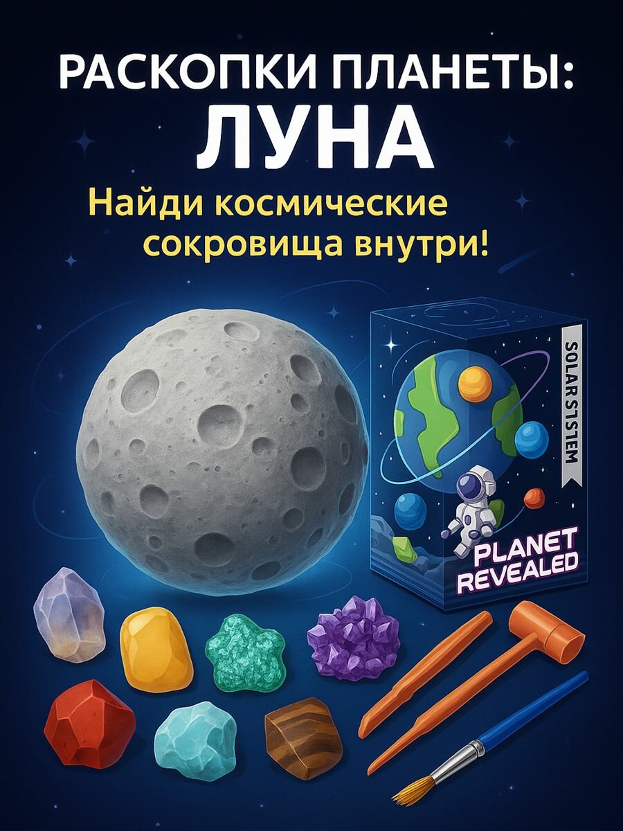 Раскопки для детей Поиск сокровищ Набор Луна